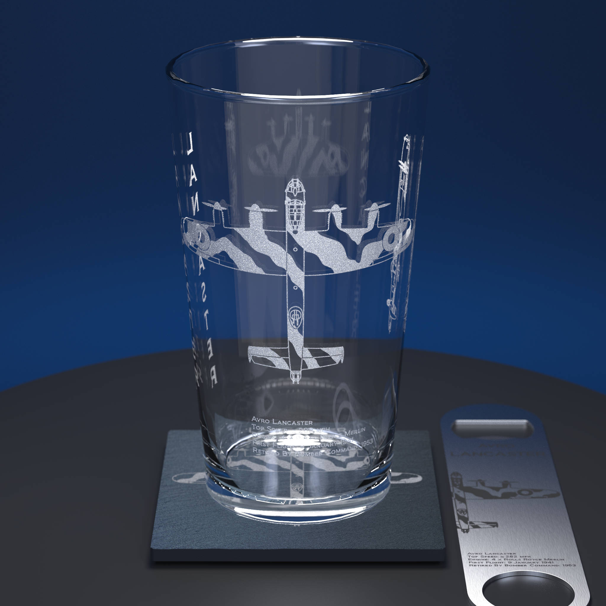 Avro Lancaster Bomber Engraved Pint Glass Set – Expression Products Ltd